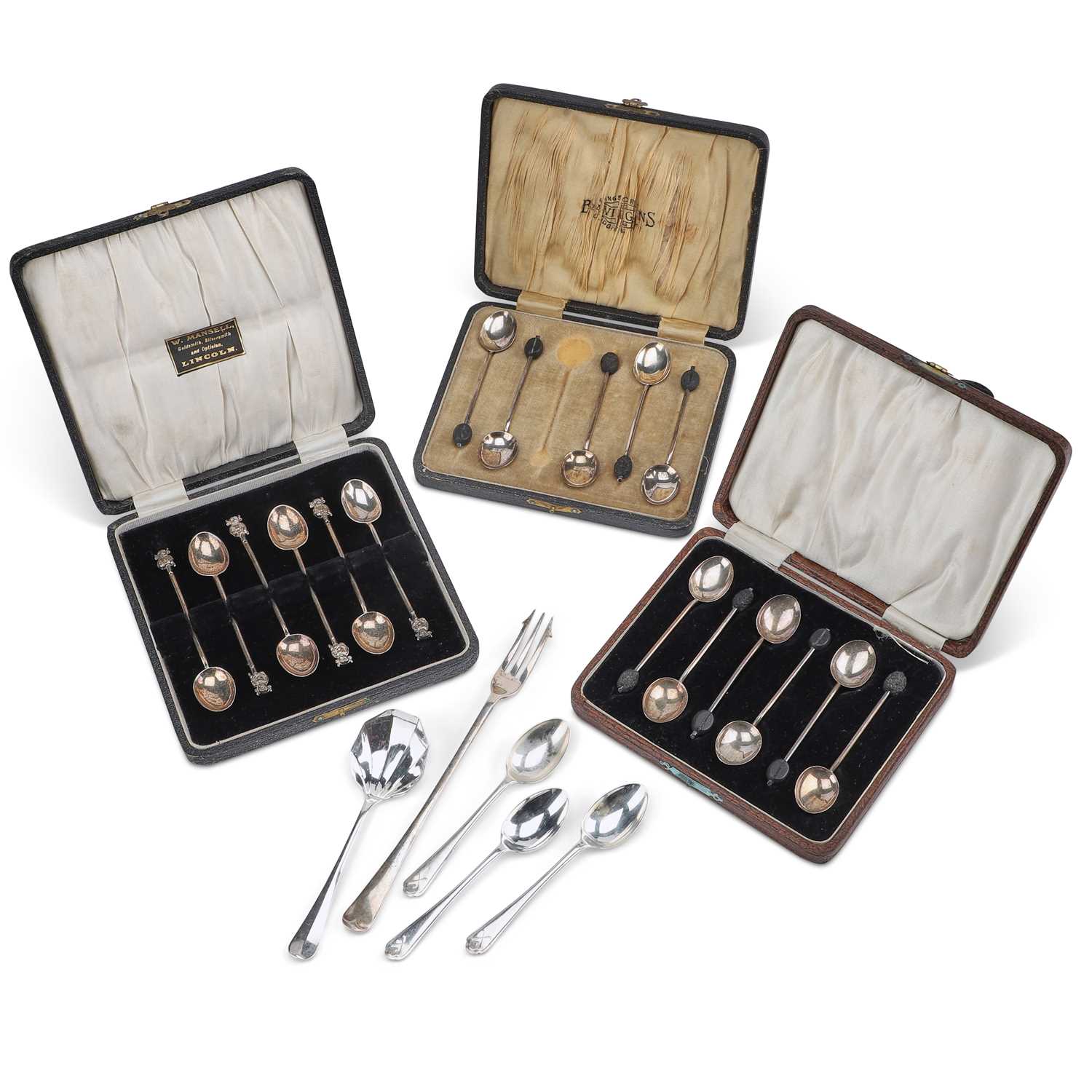Lot 372 - A SET OF SIX GEORGE V SILVER 'LINCOLNSHIRE