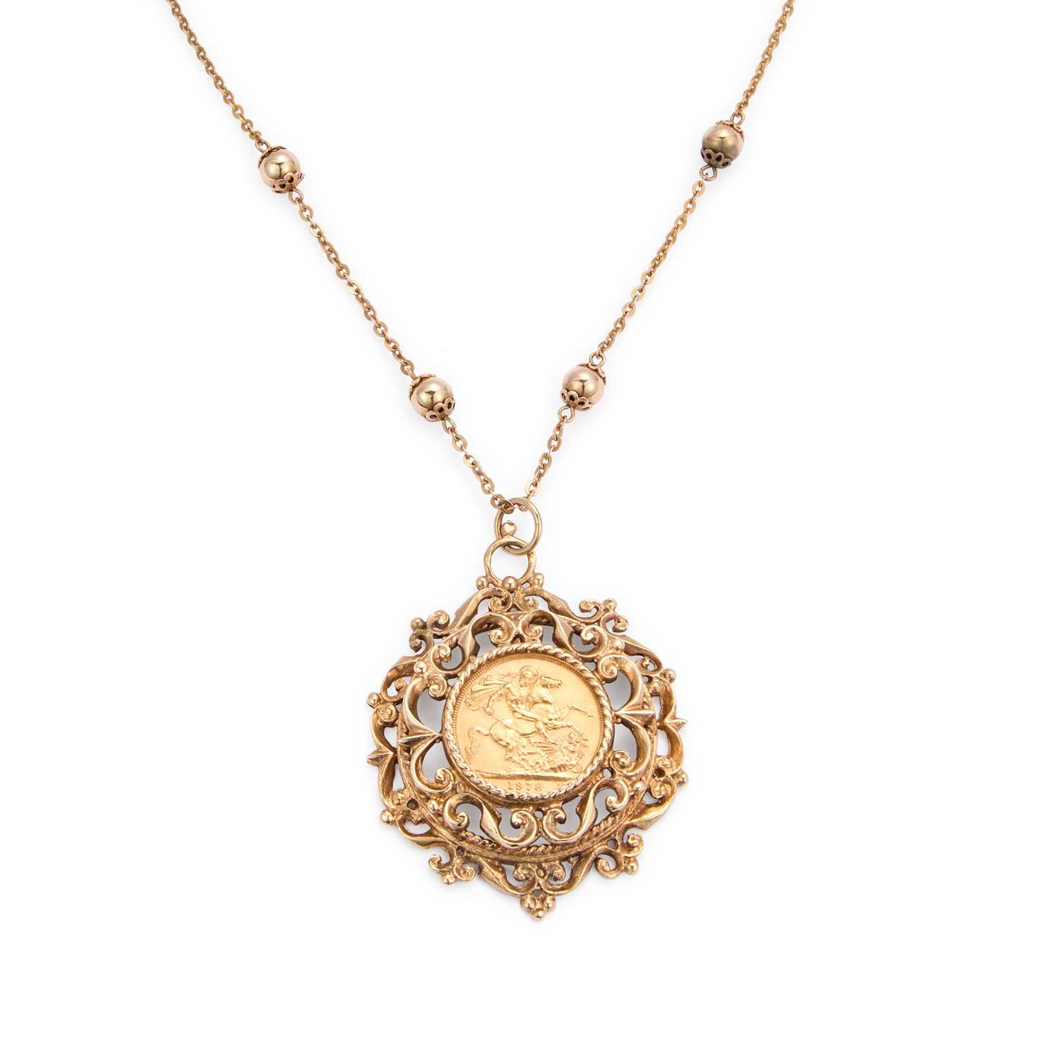 Lot 690 - AN ELIZABETH II 1978 FULL SOVEREIGN MOUNTED