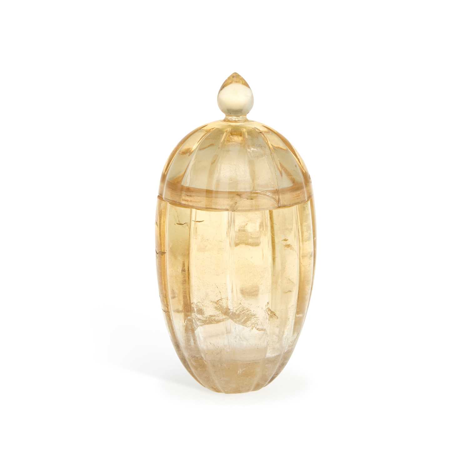 Lot 607 - A 19TH CENTURY ROCK CRYSTAL JAR AND COVER